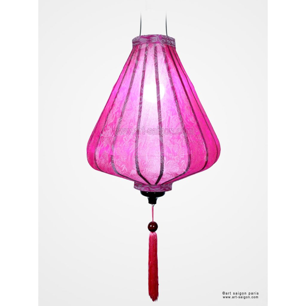 Lampion Soie Rose - Lanterne Asiatique en Tissu | Art Saigon ©Boutique