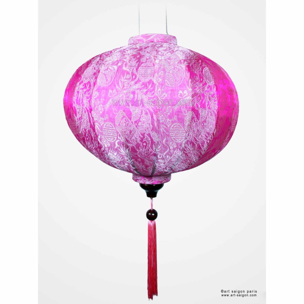 Lampion Soie Rose - Lanterne Asiatique en Tissu | Art Saigon © Boutique