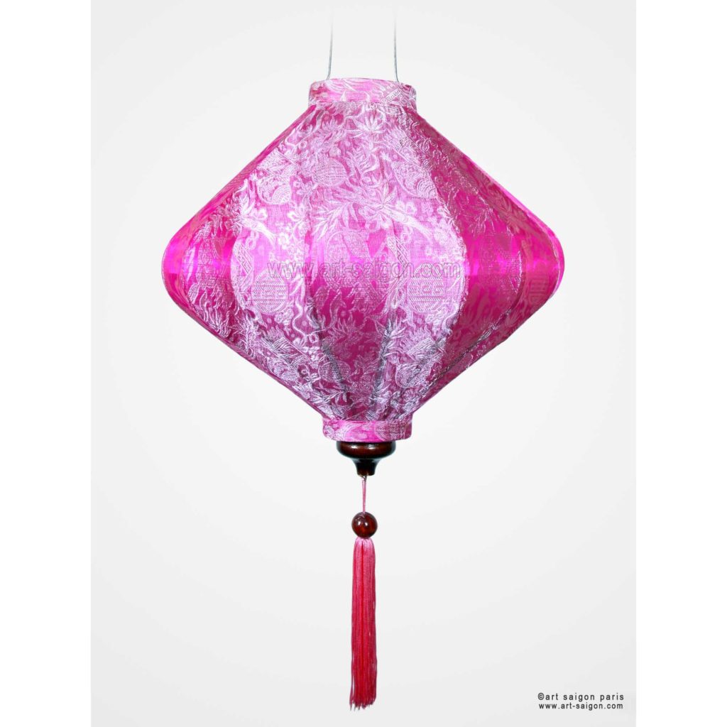 Lampion Soie Rose - Lanterne Asiatique en Tissu | Art Saigon ©Boutique